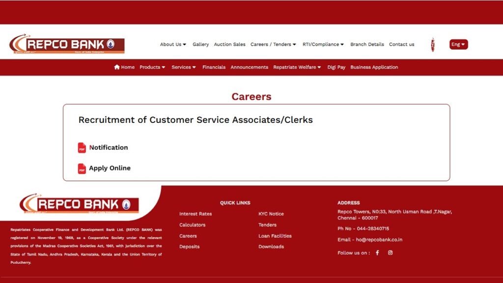Repco Bank Recruitment 2025 Customer Service